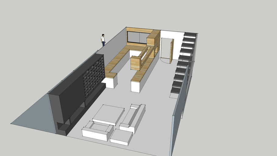 100m2 living room | 3D Warehouse