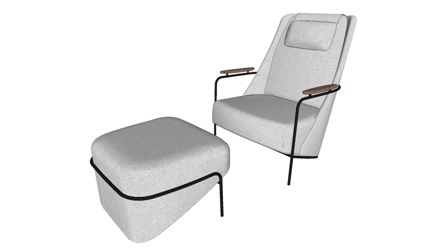 Poltrona + Puff Esdra | 3D Warehouse