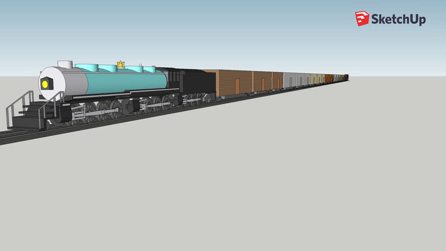 2-8-8-8-2 Triplex Locomotive and Cars | 3D Warehouse