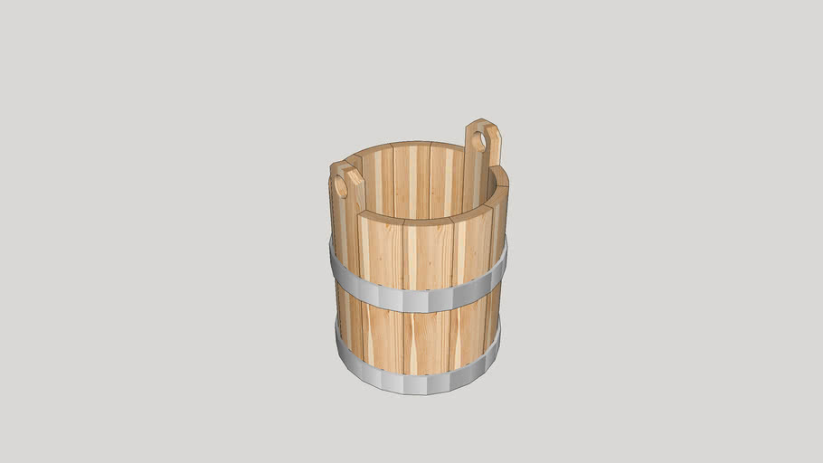 An old wooden Bucket | 3D Warehouse