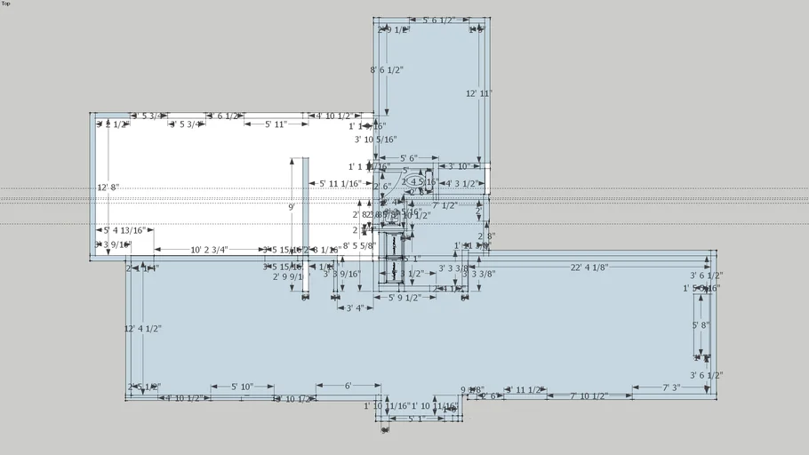 Harris New Main Level Floor plan DIMENSIONS | 3D Warehouse