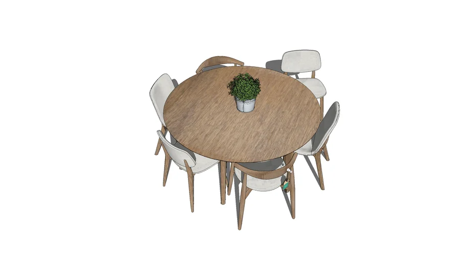 Mesa de Comedor y Sillas - Dining Table and Chairs 01- R&Ch | 3D Warehouse