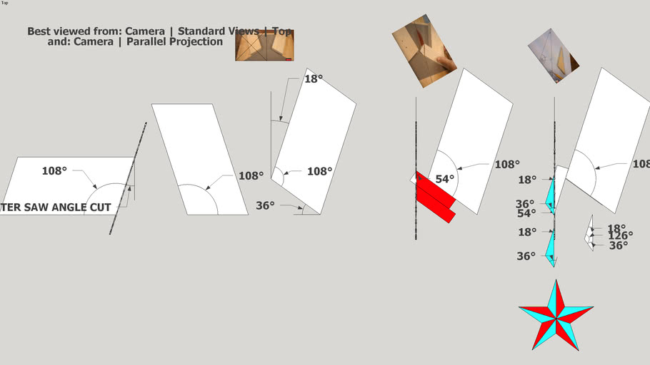 Geometry of a 3D wooden star | 3D Warehouse