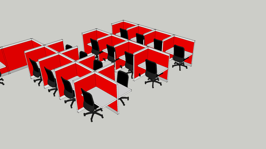 cubicle partition set | 3D Warehouse