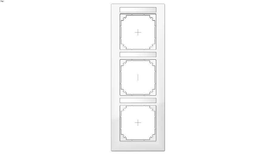 M-Plan frame, 3-gang for labelling, vertical installation, polar white ...