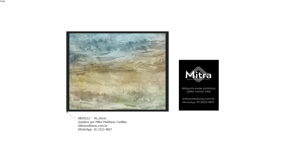 ABS0112 - 90_60cm Quadro Abstrato Mitra Quadros Personalizados | 3D ...