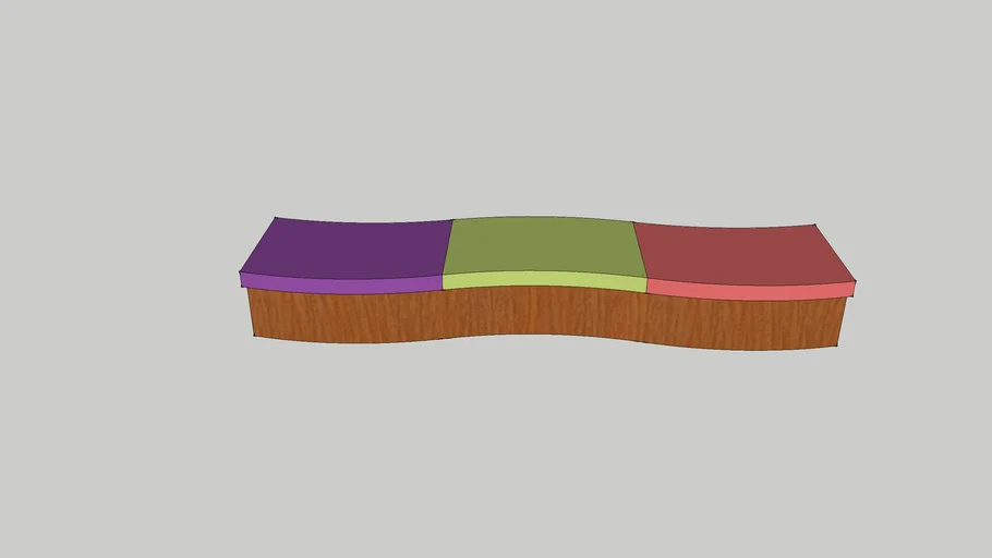 Modern Curved Bench | 3D Warehouse