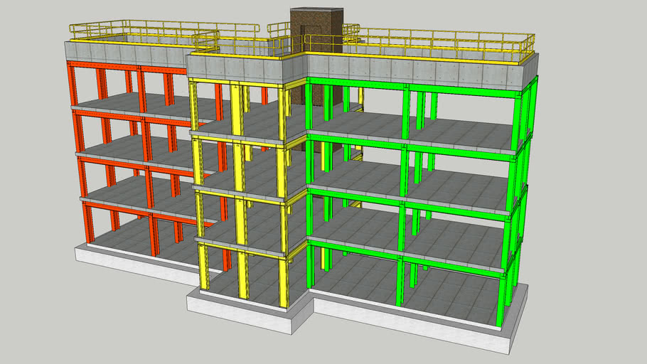 4 Storey Steel & Concrete Building | 3D Warehouse