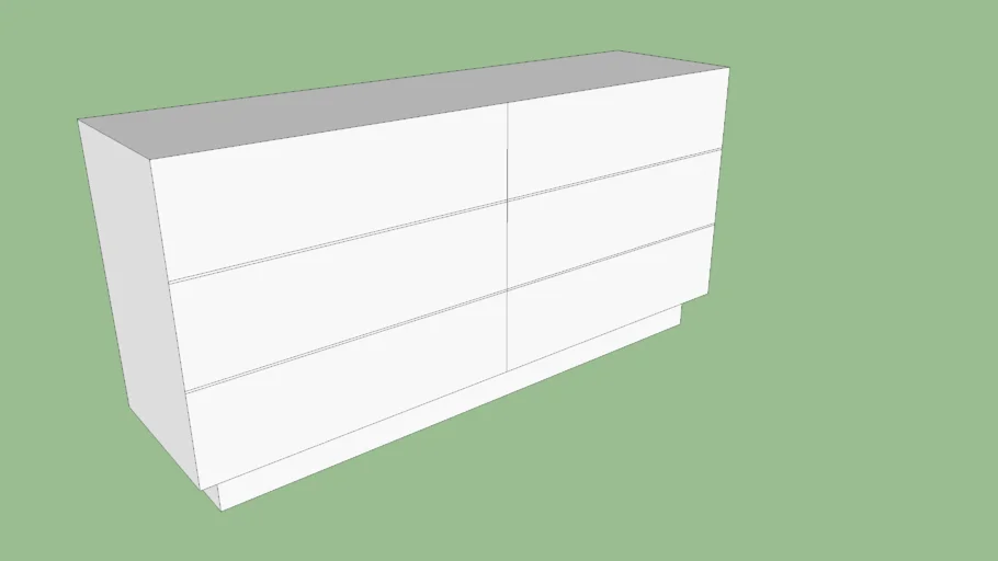 'Ledge' 6 Drawer Dresser (Long) | 3D Warehouse