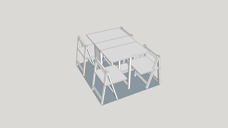 folding table with chair | 3D Warehouse