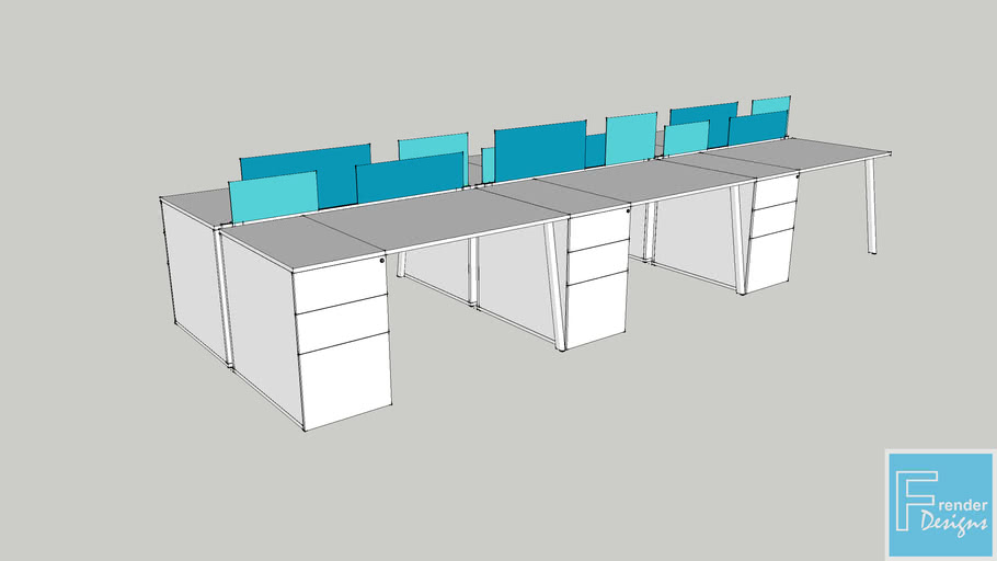 BENCHING WORKSTATIONS-06+uneven panels | 3D Warehouse