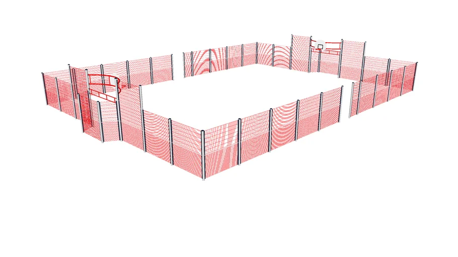 SZU030R Red Ball Court 18.6m x 25m | 3D Warehouse