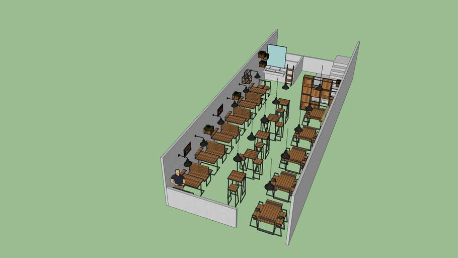 cafe layout sample 2nd floor | 3D Warehouse