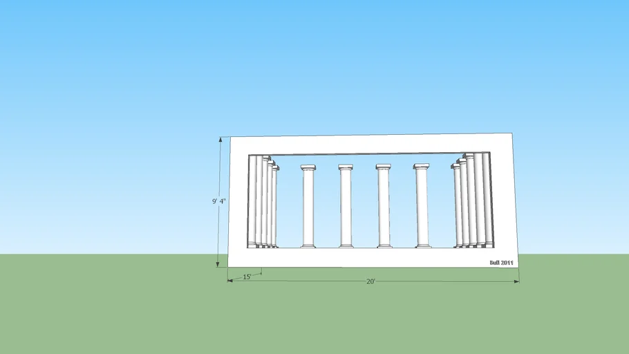 temple with 14 columns and proscenium entrance | 3D Warehouse