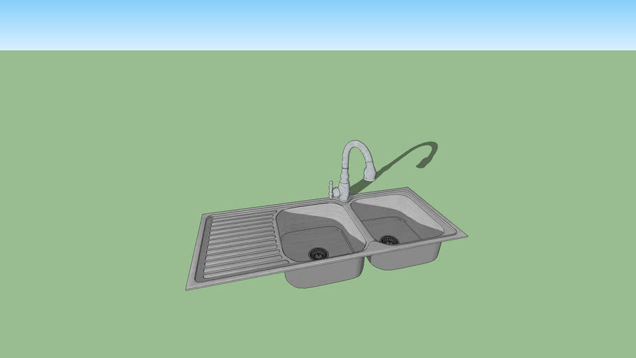 sink - 2 lubang 1 sayap | 3D Warehouse