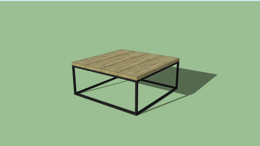 Table basse bois et tubes | 3D Warehouse