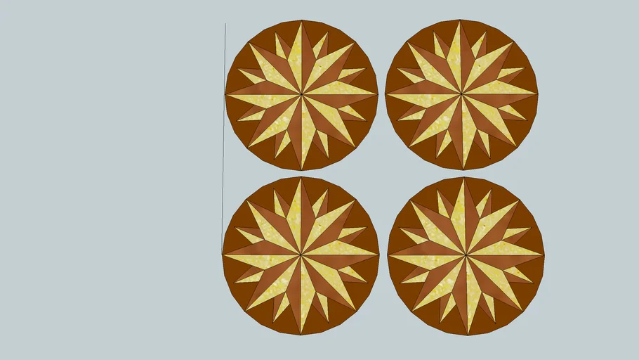 Compass Rose Wood Inlay | 3D Warehouse