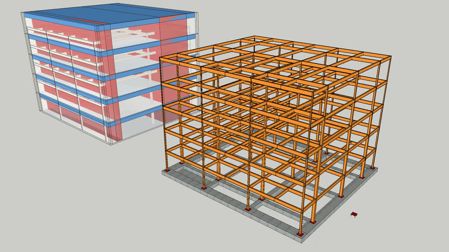 5 Storey Steel Building with Envelop | 3D Warehouse