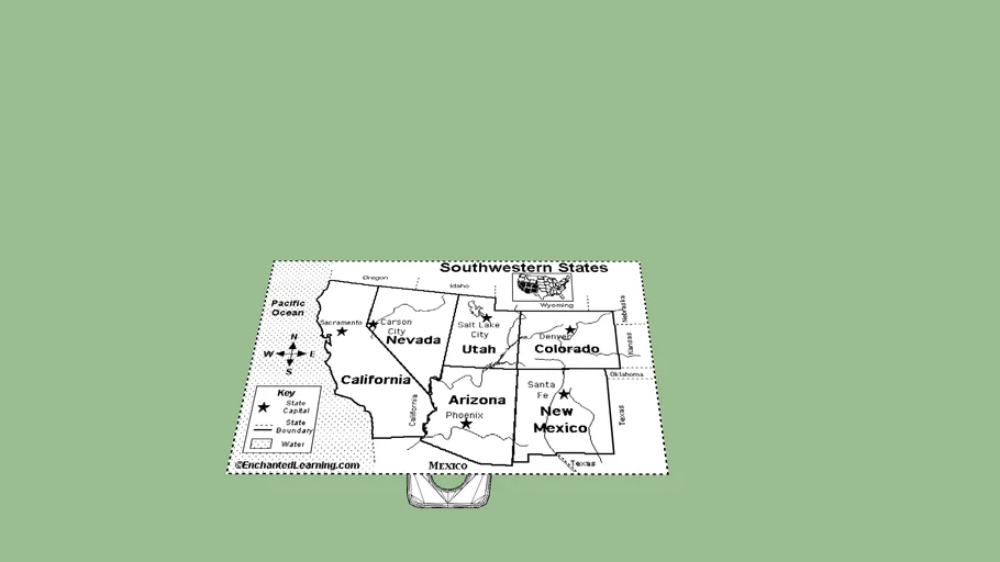 Map of Southwest United States with Capitals | 3D Warehouse
