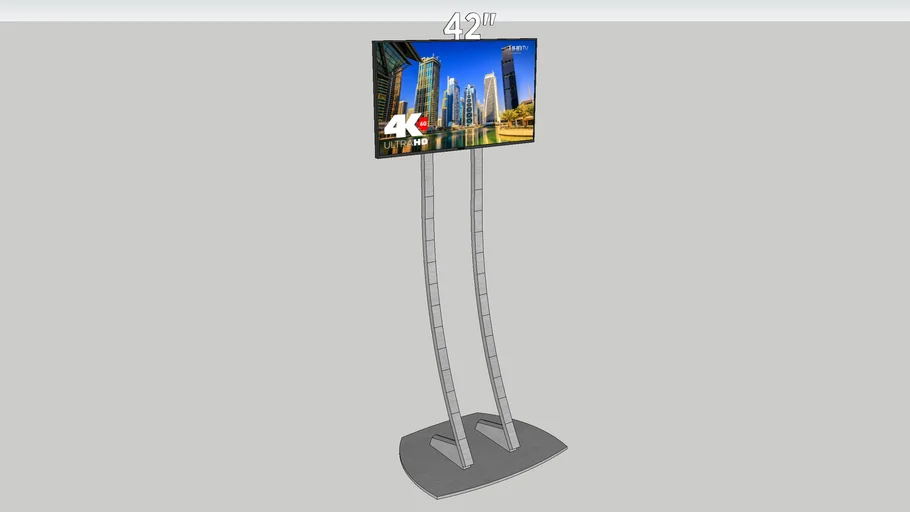 42' Samsung LED UHD TV Screen/Monitor/Display with Parabella Stand | 3D Warehouse