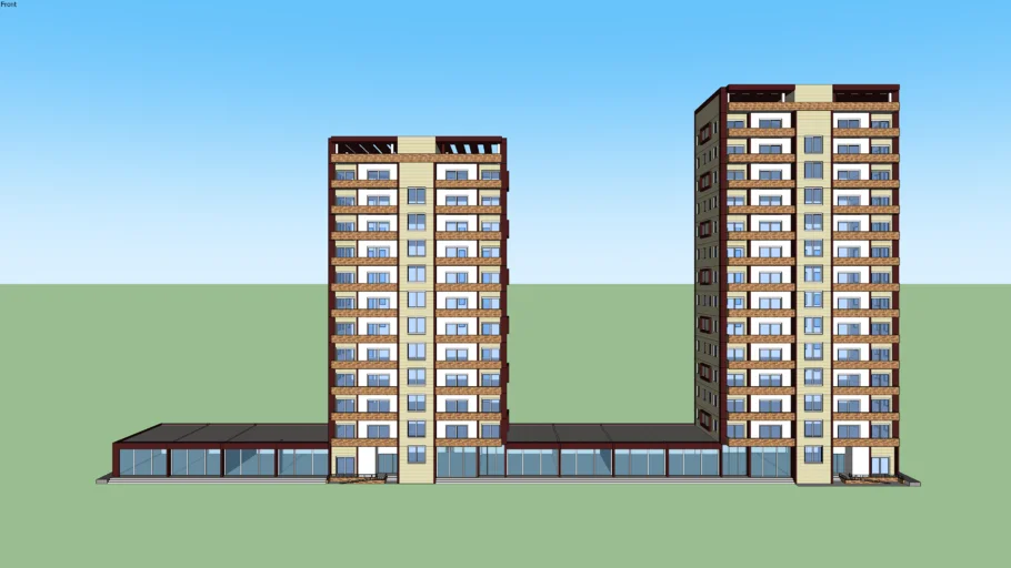 2 APARTMENTS WITH A BIG SHOPPING MALL,COMPLEX | 3D Warehouse