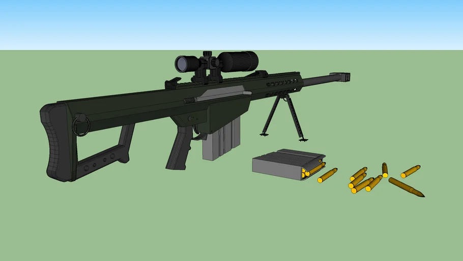Barrett M-82 .50cal Sniper Rifle | 3D Warehouse