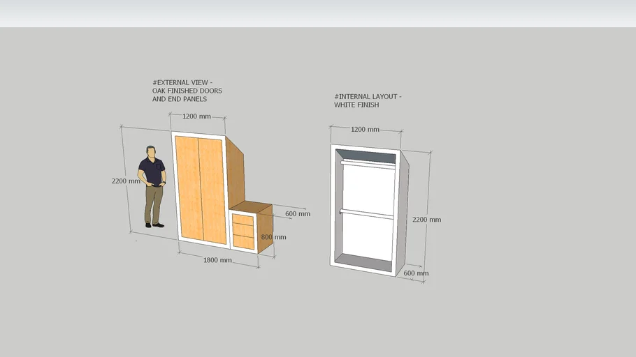 bedroom double wardrobe | 3D Warehouse