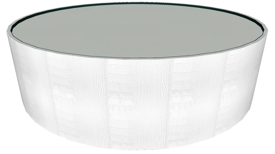 Berkeley Coffee Table White Glass by Modloft | 3D Warehouse