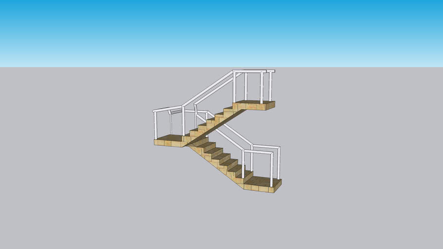 Escada com corre-mão | 3D Warehouse