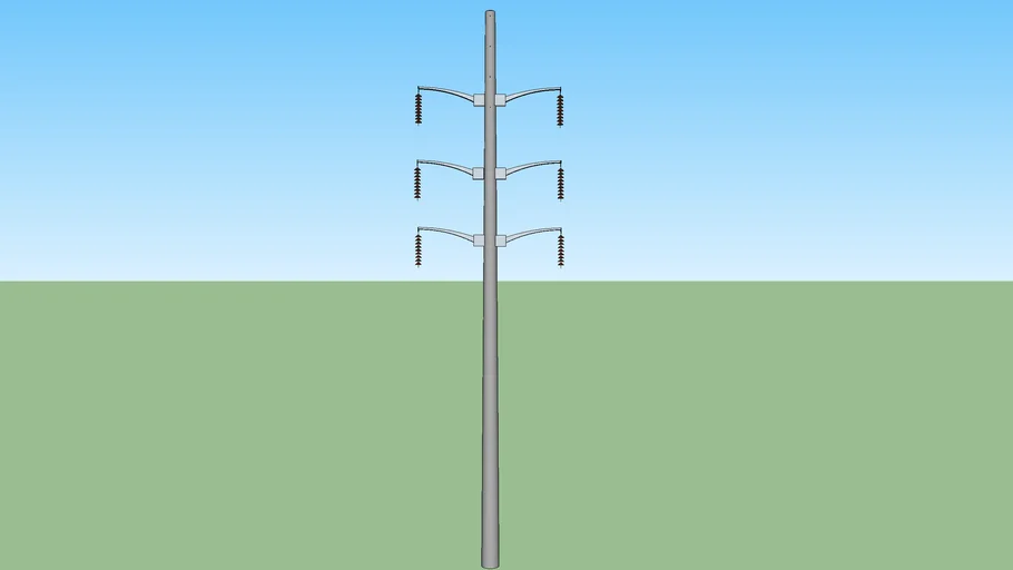 A Six Wires Pylon Pole | 3D Warehouse
