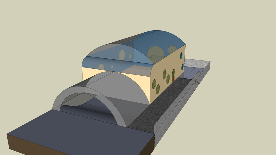 modern train shed style house | 3D Warehouse