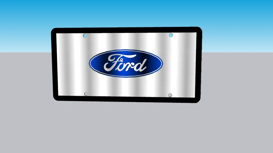 Ford - license plate cover - gray background | 3D Warehouse
