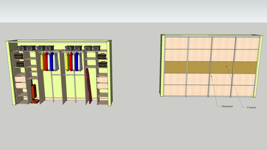 Wardrobe with sliding doors | 3D Warehouse