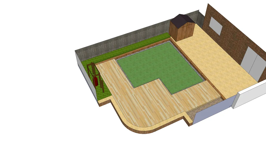 Contemporary rear garden design | 3D Warehouse