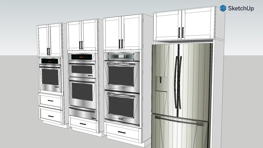 90'H SHAKER DOOR APPLIANCES CABINETS | 3D Warehouse