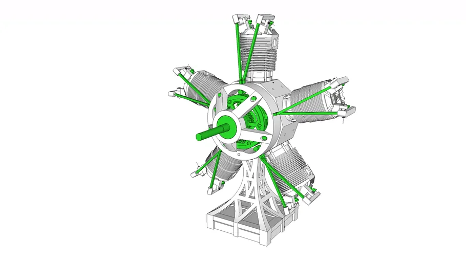 5 cylinder radial engine | 3D Warehouse