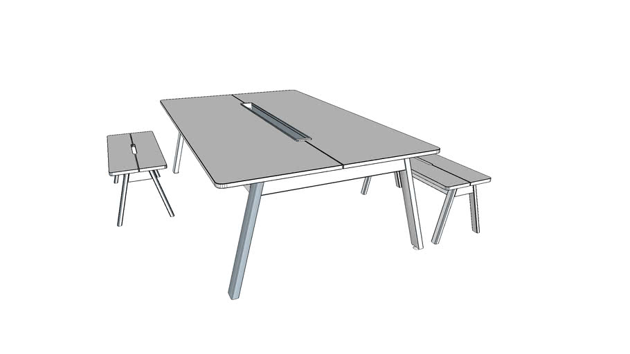 Haworth Intuity Parkbench | 3D Warehouse