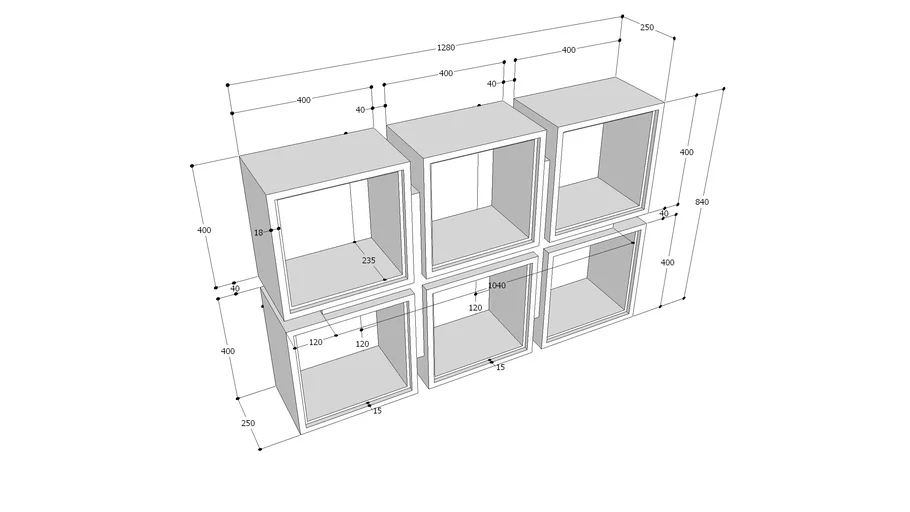 Book cabinet 1280 x 350 x 840 | 3D Warehouse