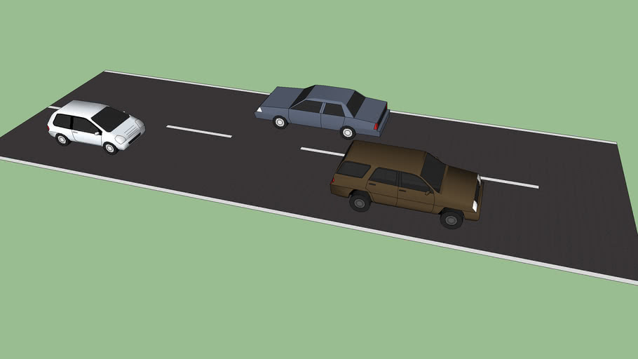 2 Lane Road With Traffic | 3D Warehouse