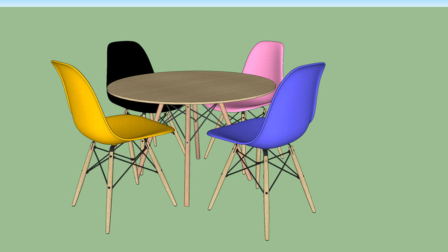 Eames chair and table | 3D Warehouse