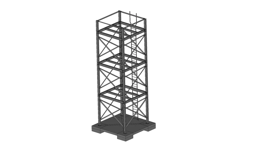 Steel Structure support water tank | 3D Warehouse