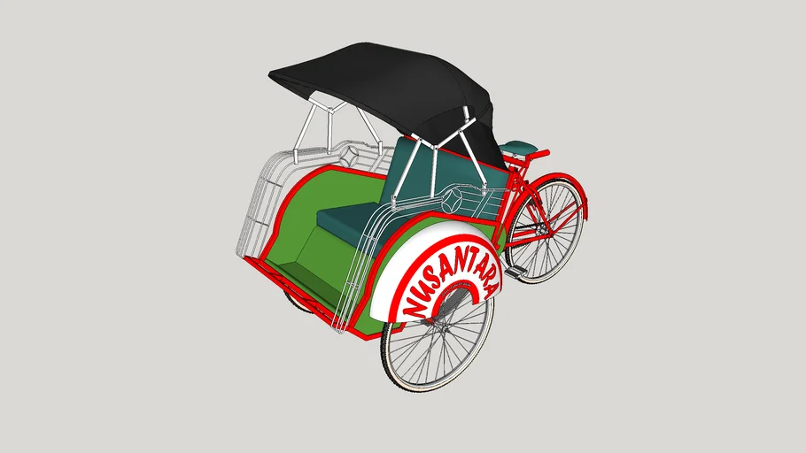 Becak (rickshaw) | 3D Warehouse