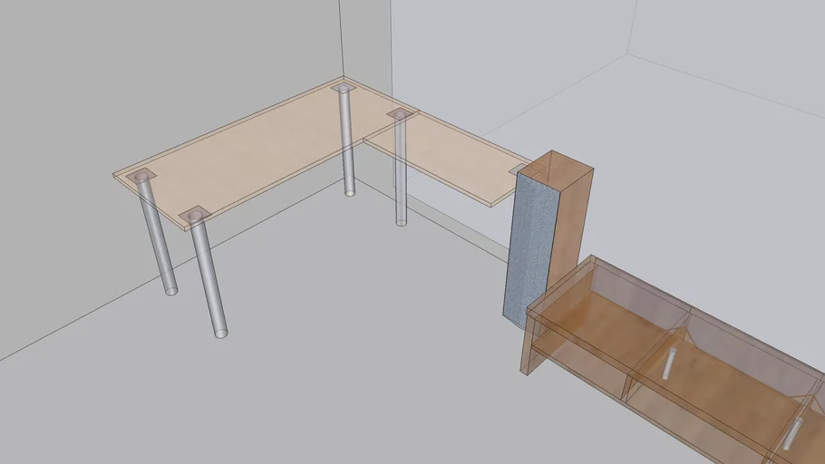 Computer corner table | 3D Warehouse