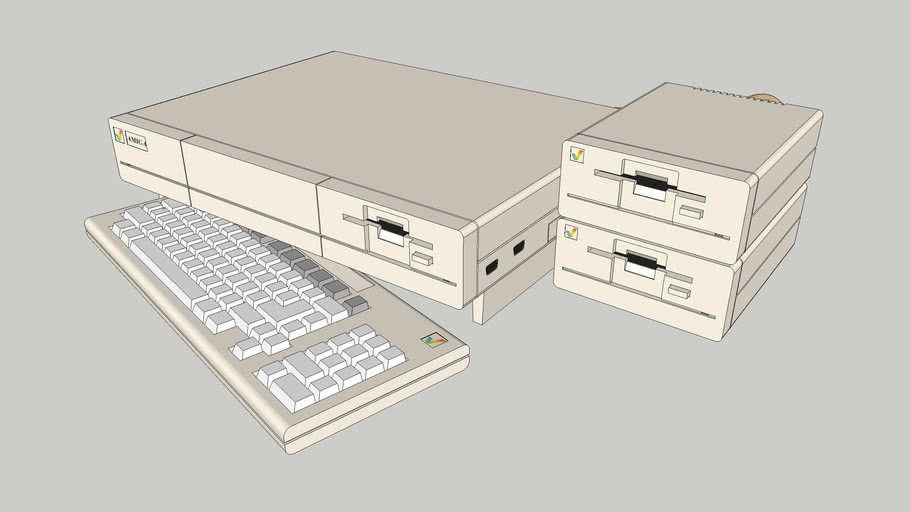 Commodore Amiga 1000 with A1010 Floppy Drives | 3D Warehouse