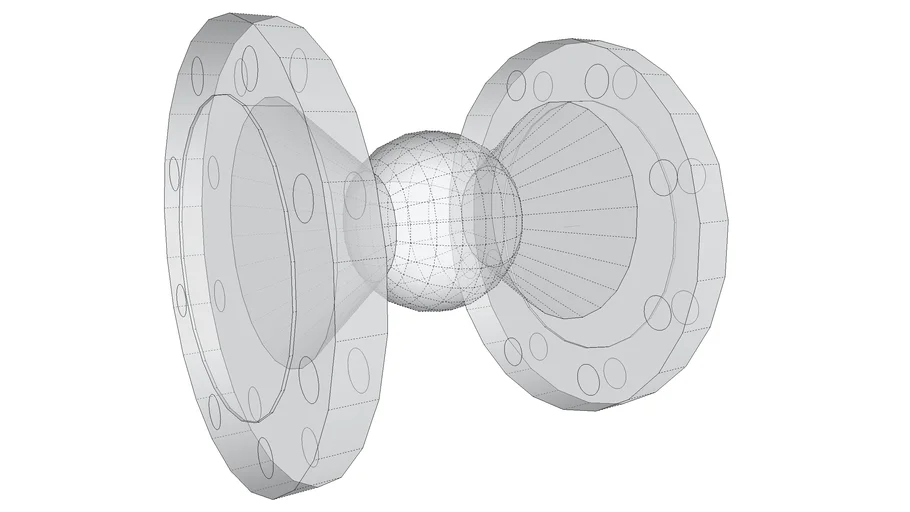 Ball Valve Schematic - DN 100 ANSI 150# | 3D Warehouse