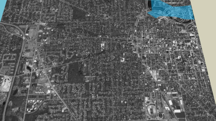 3D Atlas of Ann Arbor, Flood to 790 foot contour. | 3D Warehouse