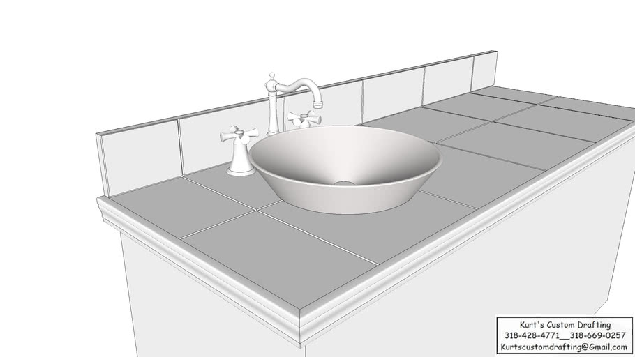Faucet,sink and tile layout | 3D Warehouse