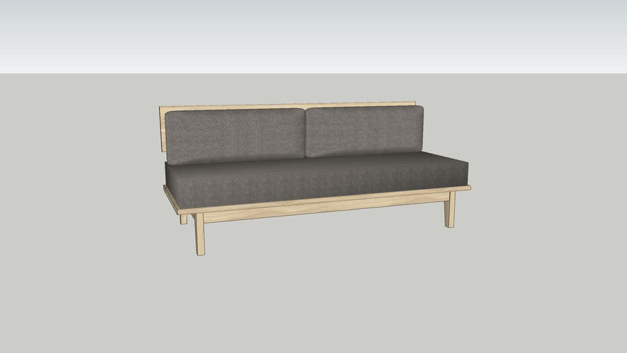 Simple Wood Sofa -4 | 3D Warehouse