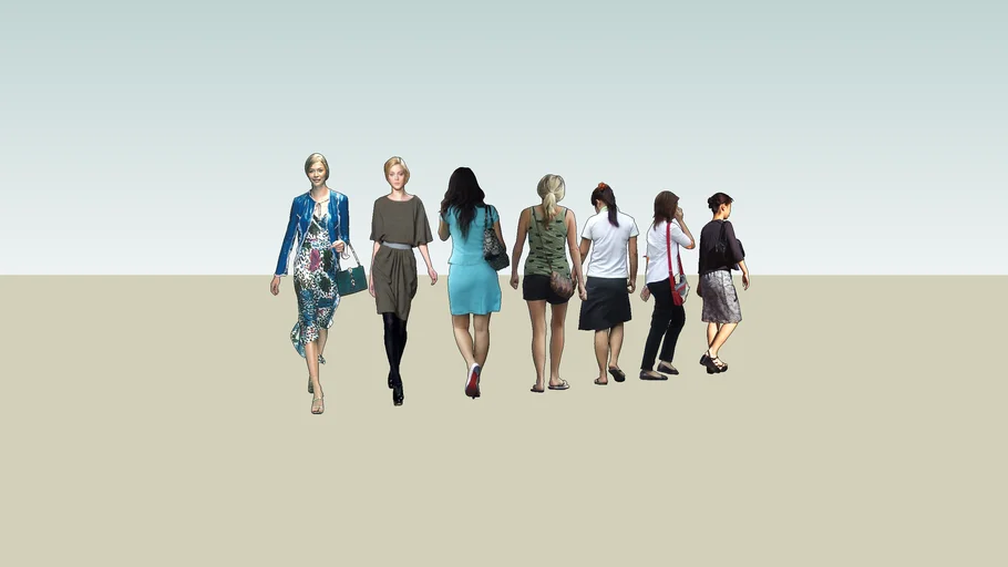 2D - 7 Women Walking | 3D Warehouse