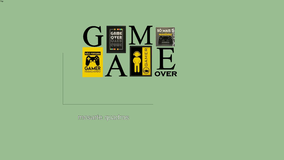 CONJUNTO QUADROS E LETRAS - GAME OVER | 3D Warehouse